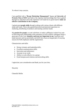 Charnelle Muller CV - PDF | PDF