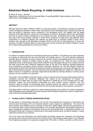 Final_eWaste Recycling_a Viable Business | DOC