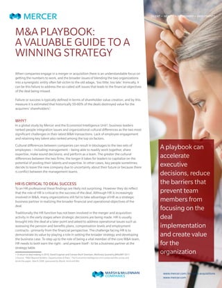M+A Playbook 2014 | PDF | Mergers and Acquisitions | Business Banking ...