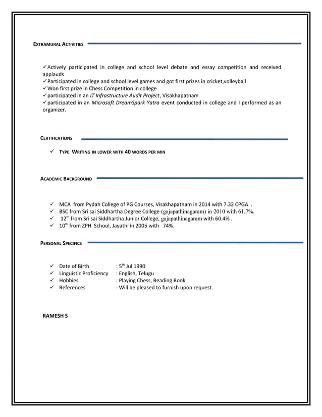 RAMESH RESUME | PDF