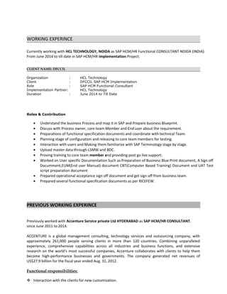 CV_SAPHCM_JUNE16 | PDF