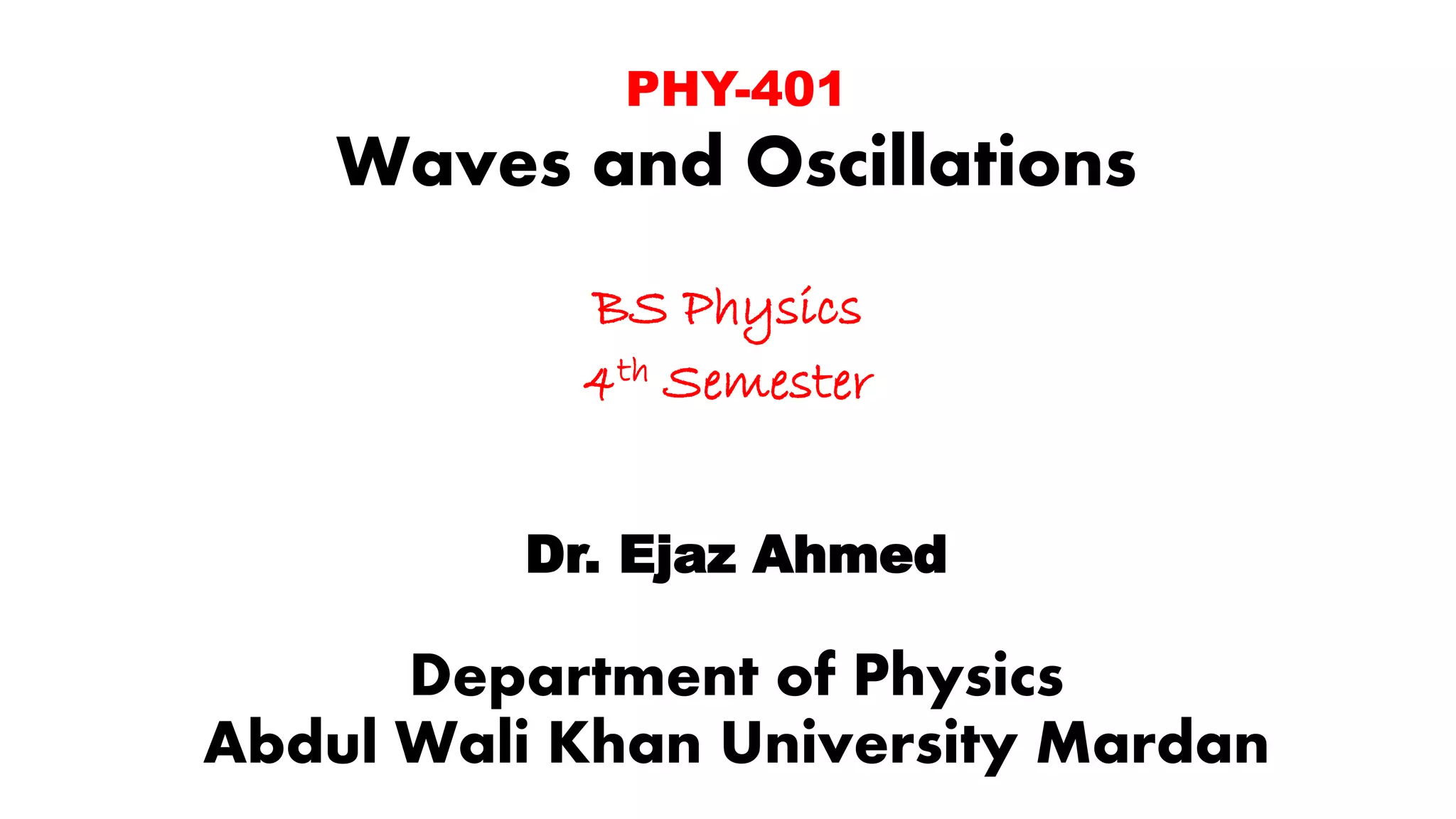 wave and oscillation | PDF