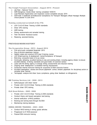 Mark CV | DOCX | Automotive Industry | Industries