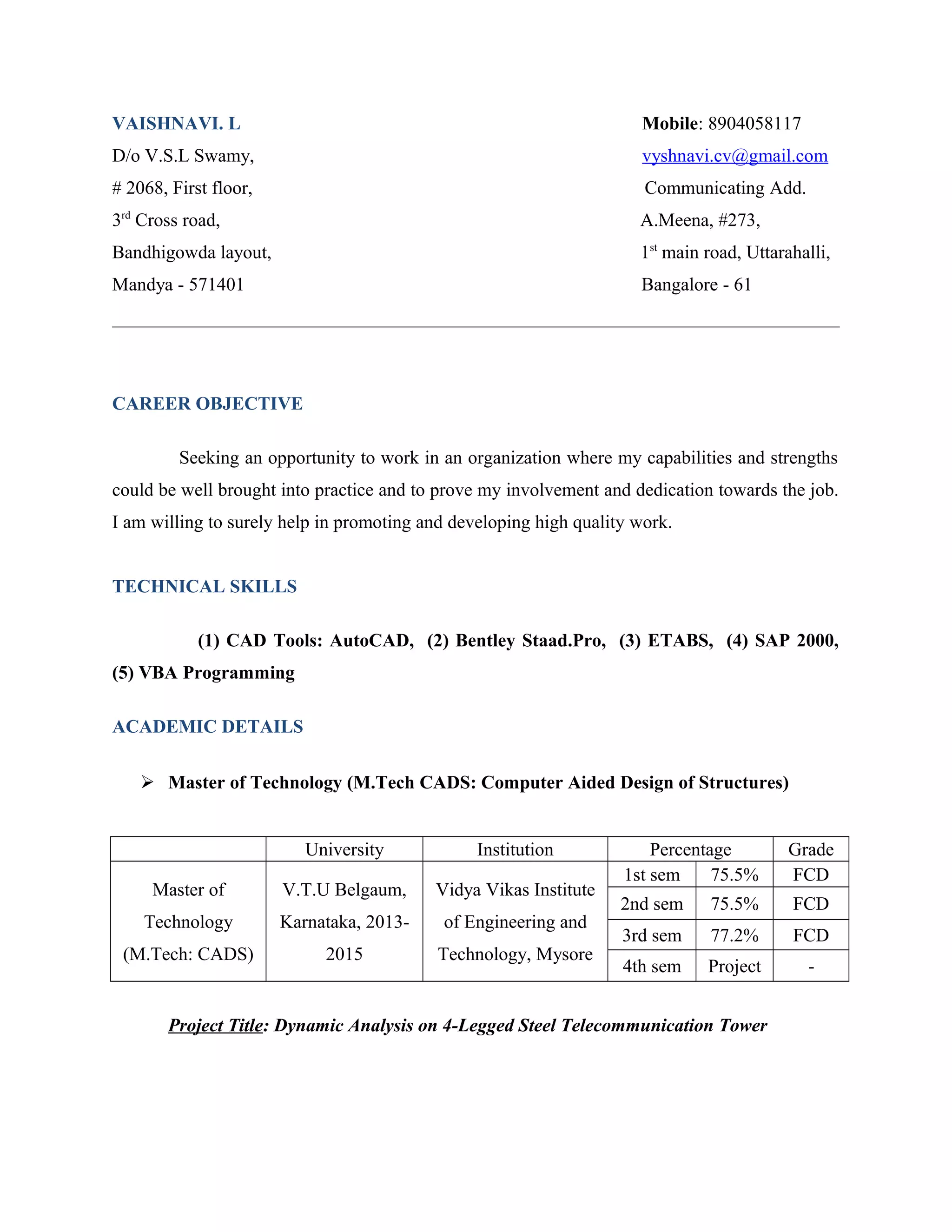 VAISHNAVI.RESUME | DOC