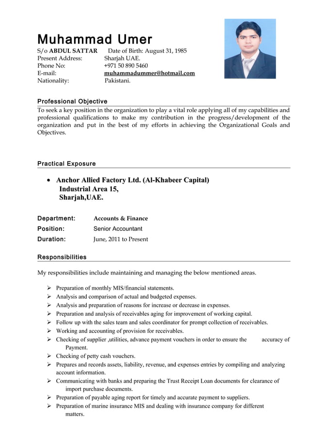 Muhammad Umer CV | DOC