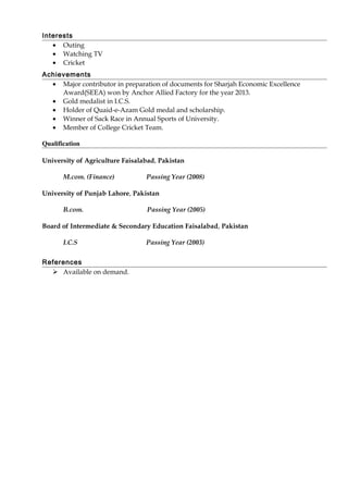 Muhammad Umer CV | PDF