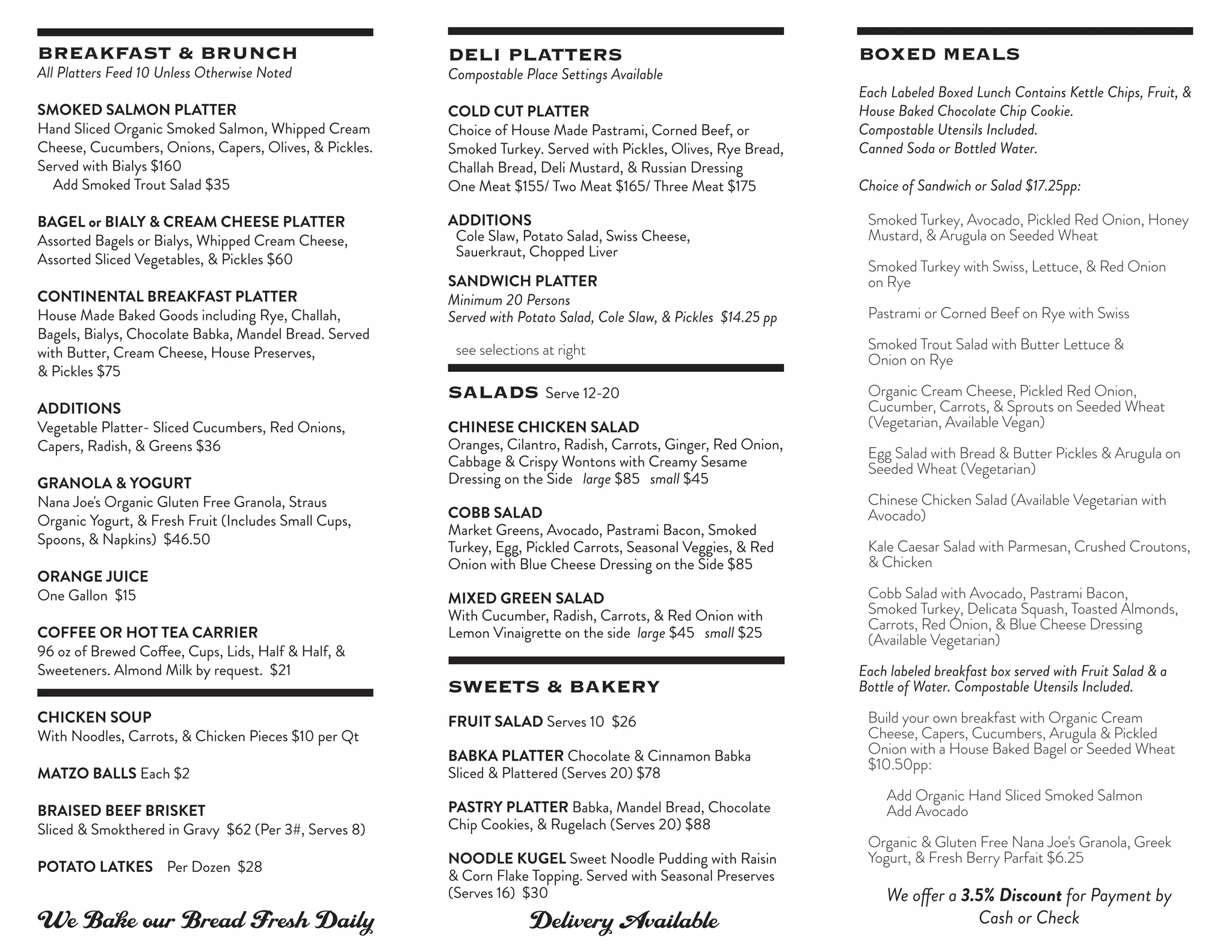 Wise Sons Catering Menu | PDF