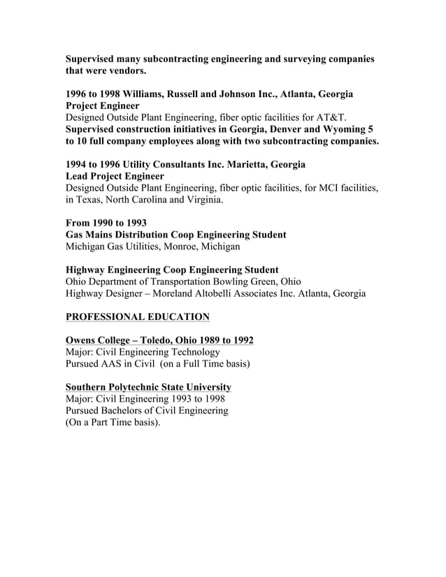 Resume of Victor P. Freeman - 2 | PDF