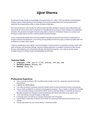 Ujjval Resume | PDF