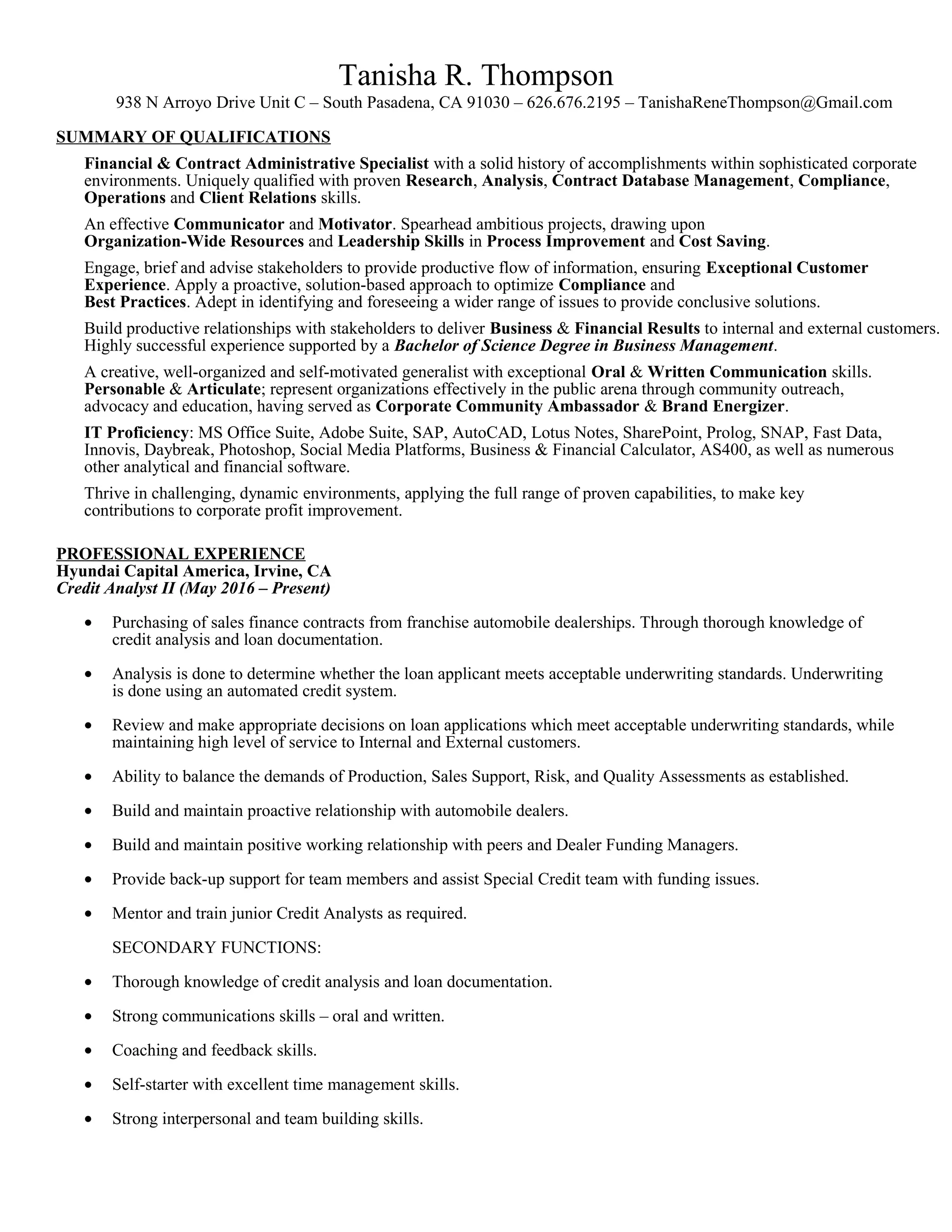 Tanisha R Thompson Resume | DOC