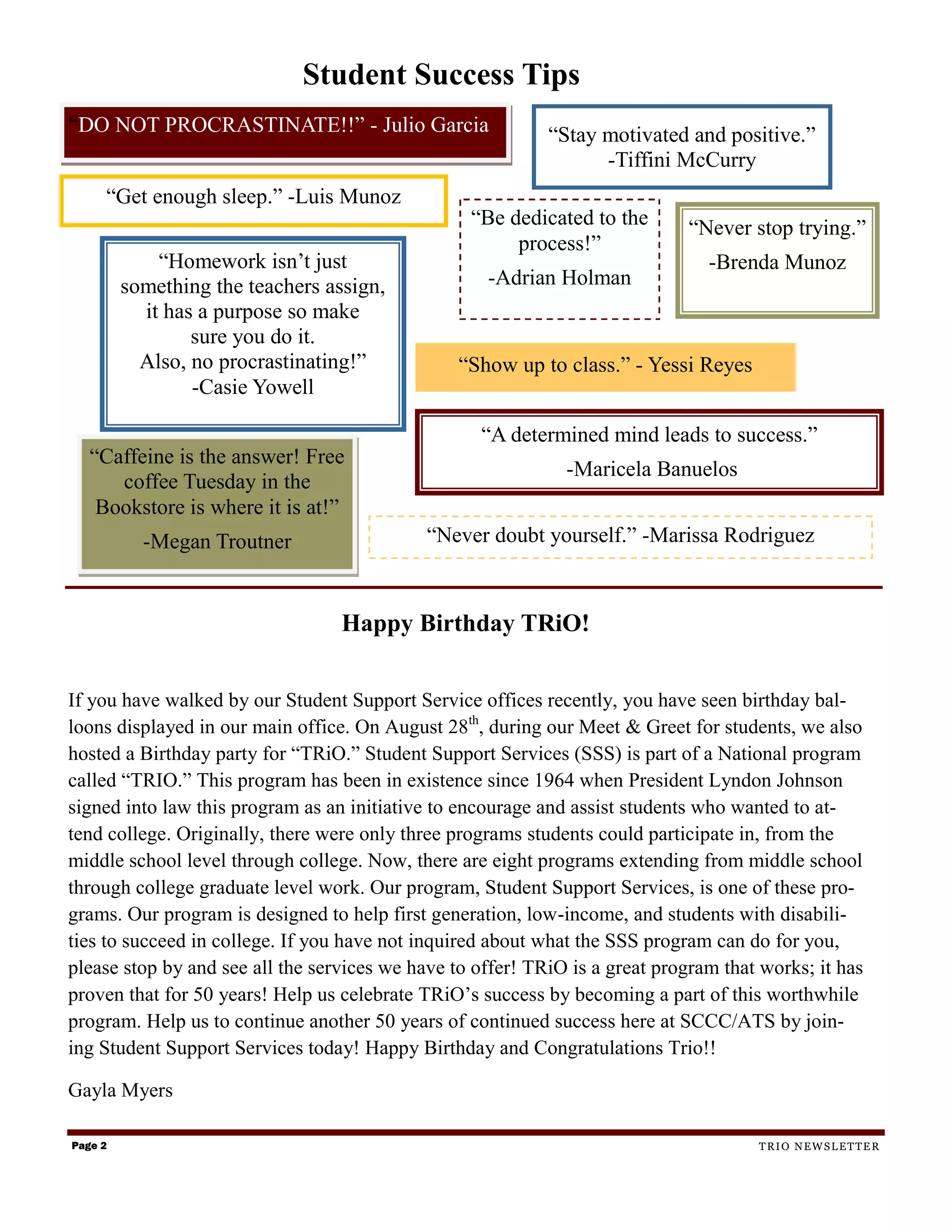 FA14 Newsletter 1 | PDF | College Planning | College Education