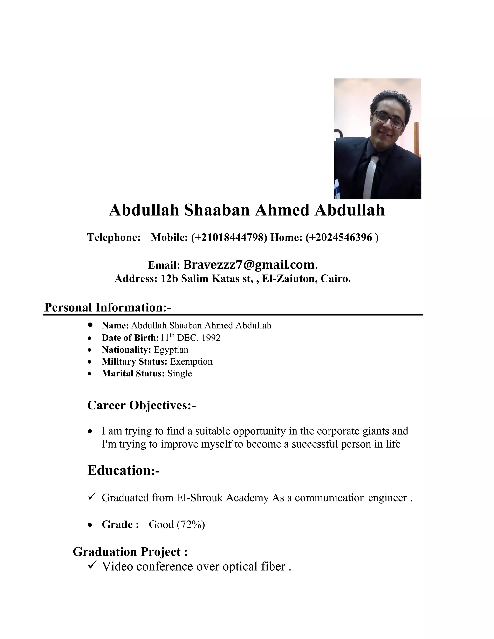 Ahmed CV2 | PDF