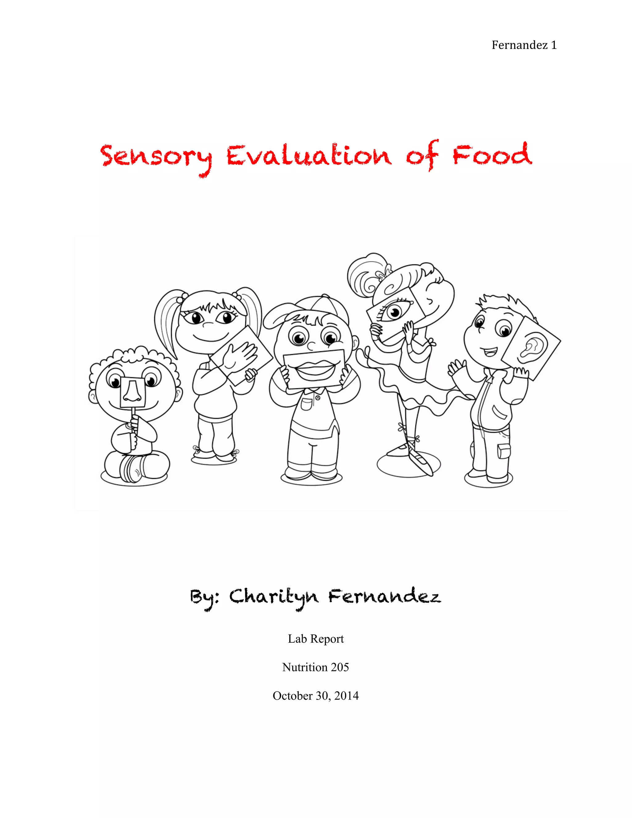 Sensory Evaluation Lab Report | PDF