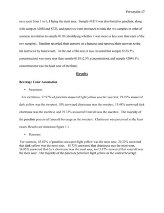 Sensory Evaluation Lab Report | PDF