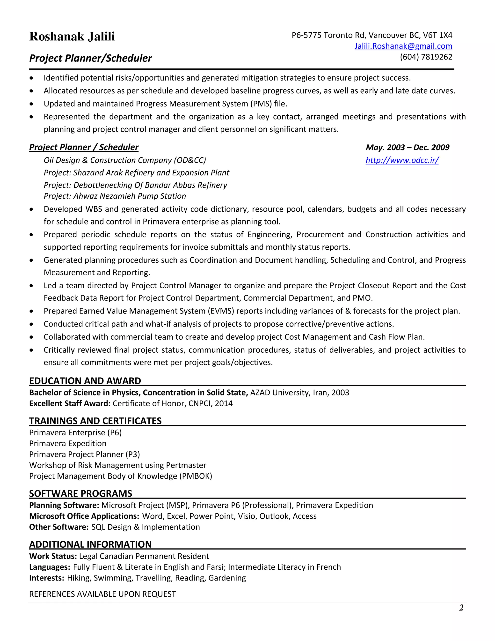 Roshanak Jalili CV | PDF