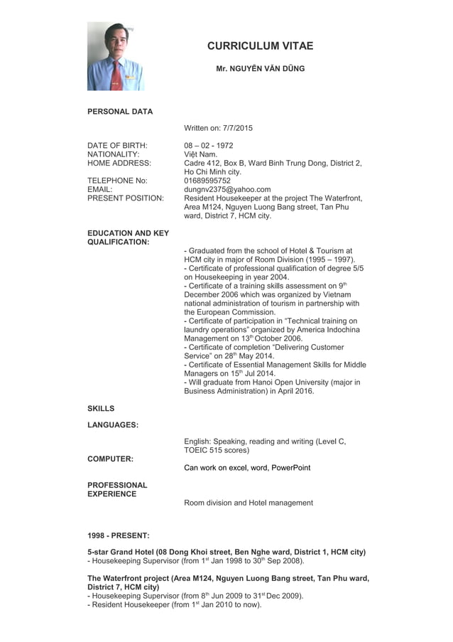 CURRICULUM VITAE | DOC | Death, Injury, or Military Conflict | Sensitive Topics