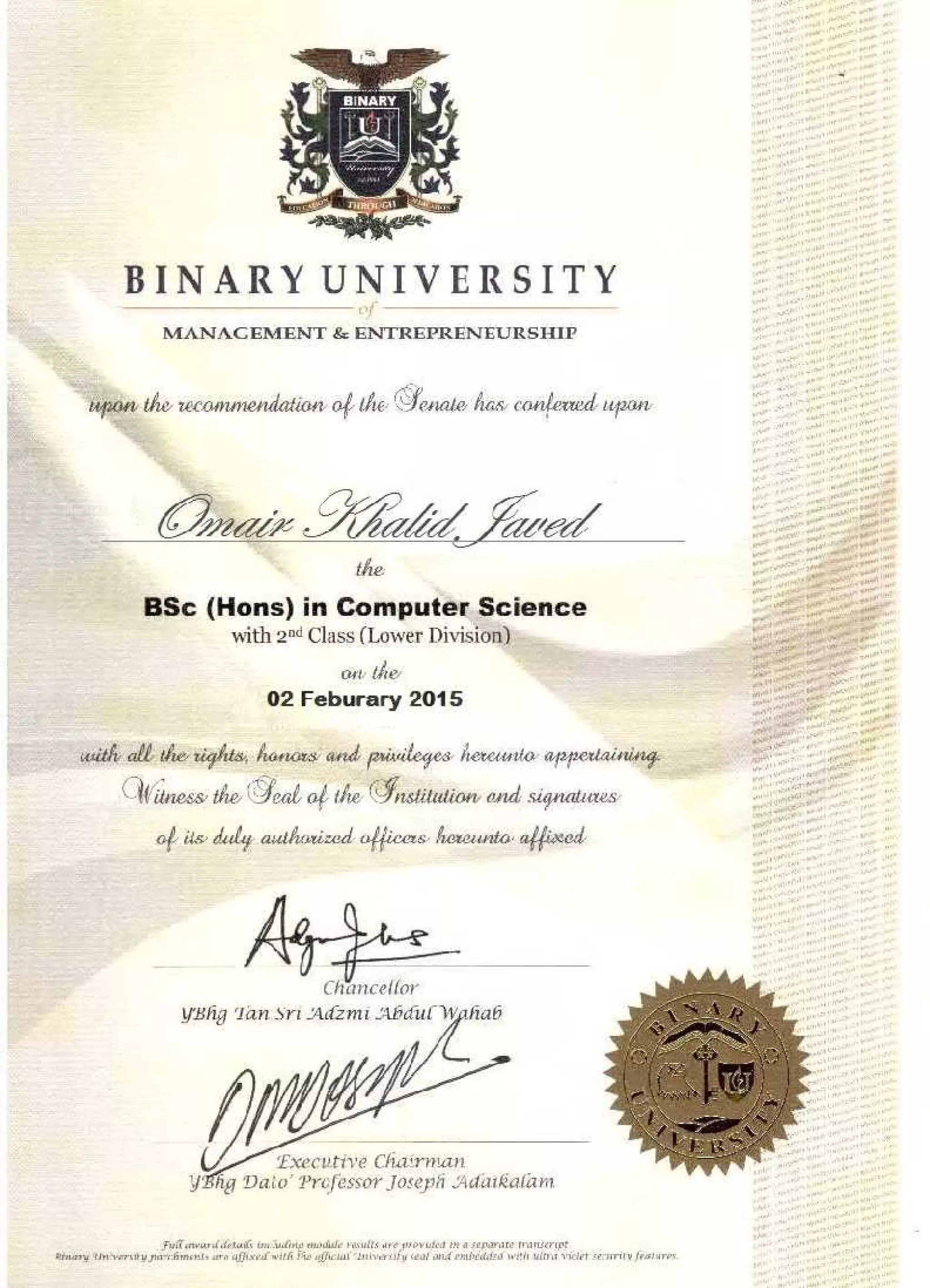 Binary University Degree (BBIT) | PDF