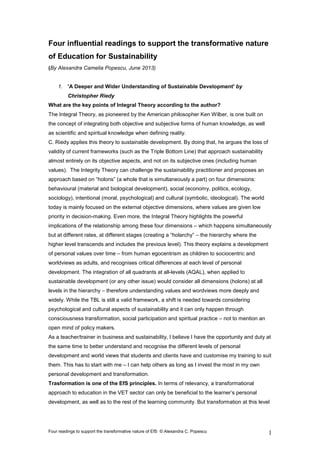 Four influential readings to support the transformative nature of EfS | PDF | Vocational ...