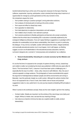 Four influential readings to support the transformative nature of EfS | PDF | Vocational ...