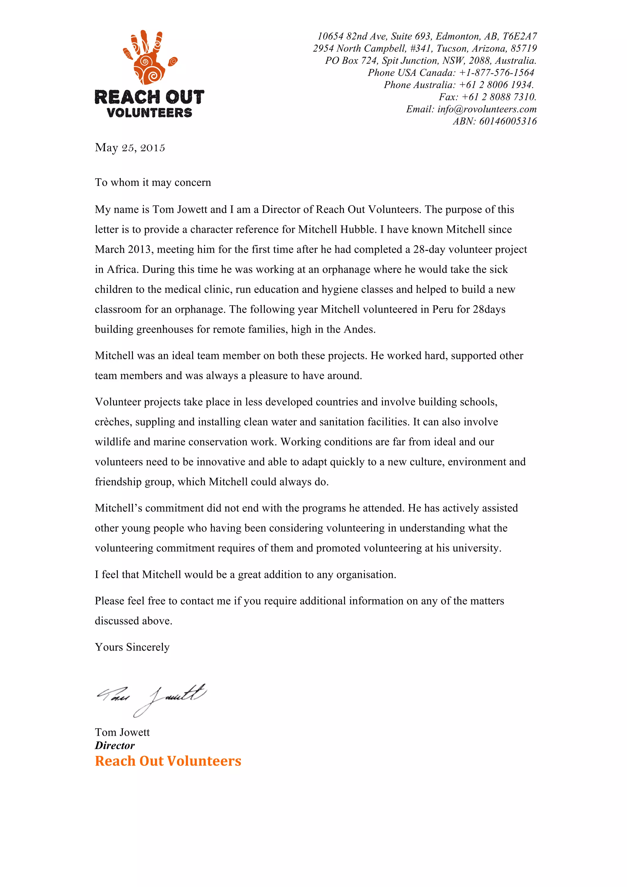 letter of recommedation ROV | PDF