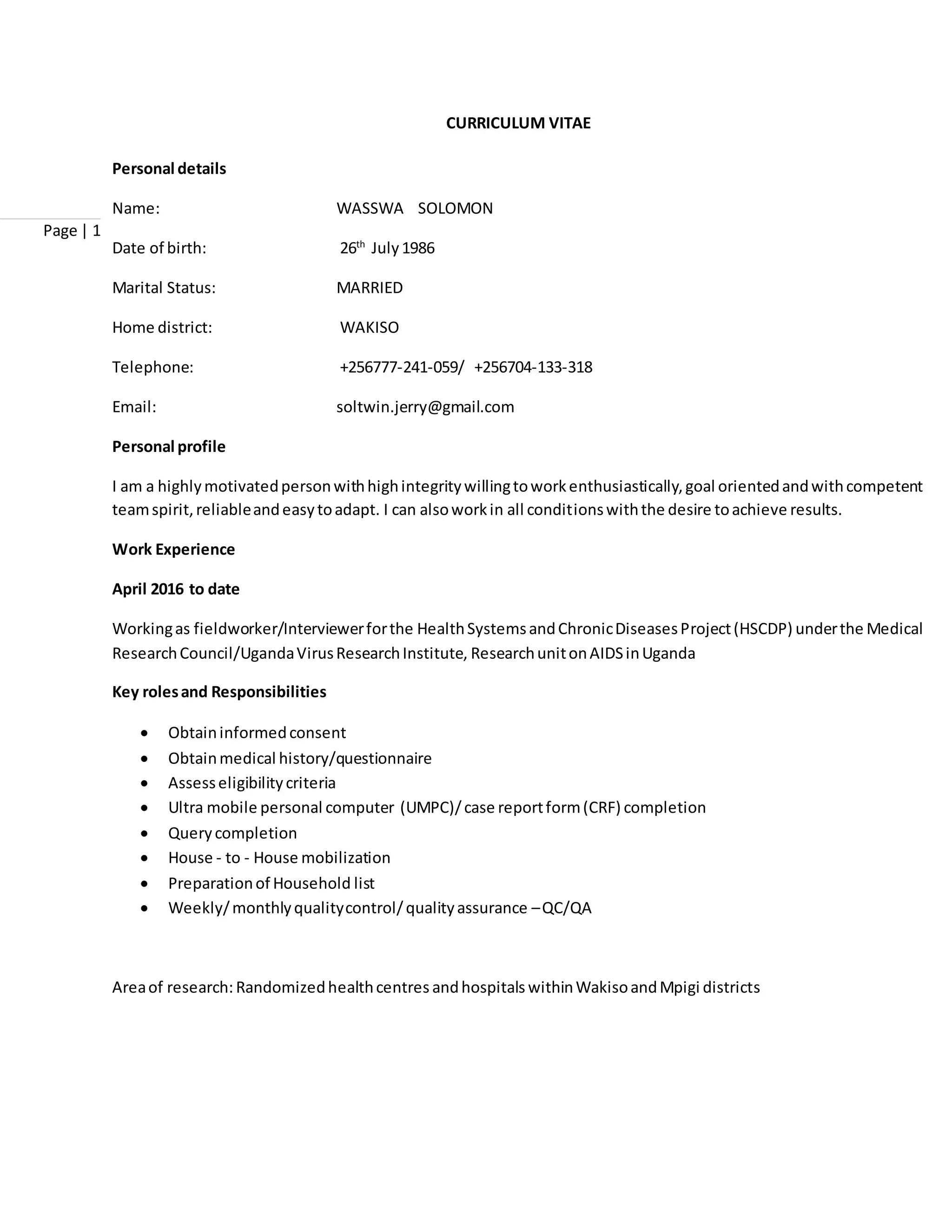 Updated CV - SW. 14.11.2016