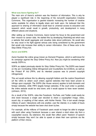 Hackers and the fight against censorship – An insight into Aaron Swartz ...