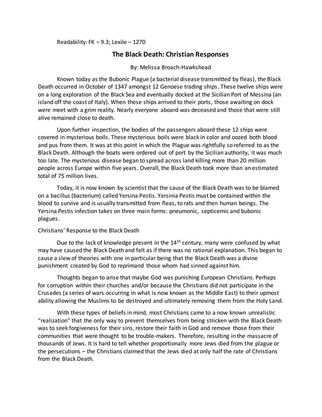 The Black Death (Final Draft) | PDF