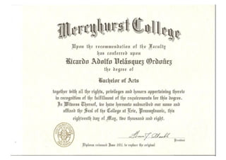 Mercyhurst College Diploma | PDF | Undergraduate Education | College ...