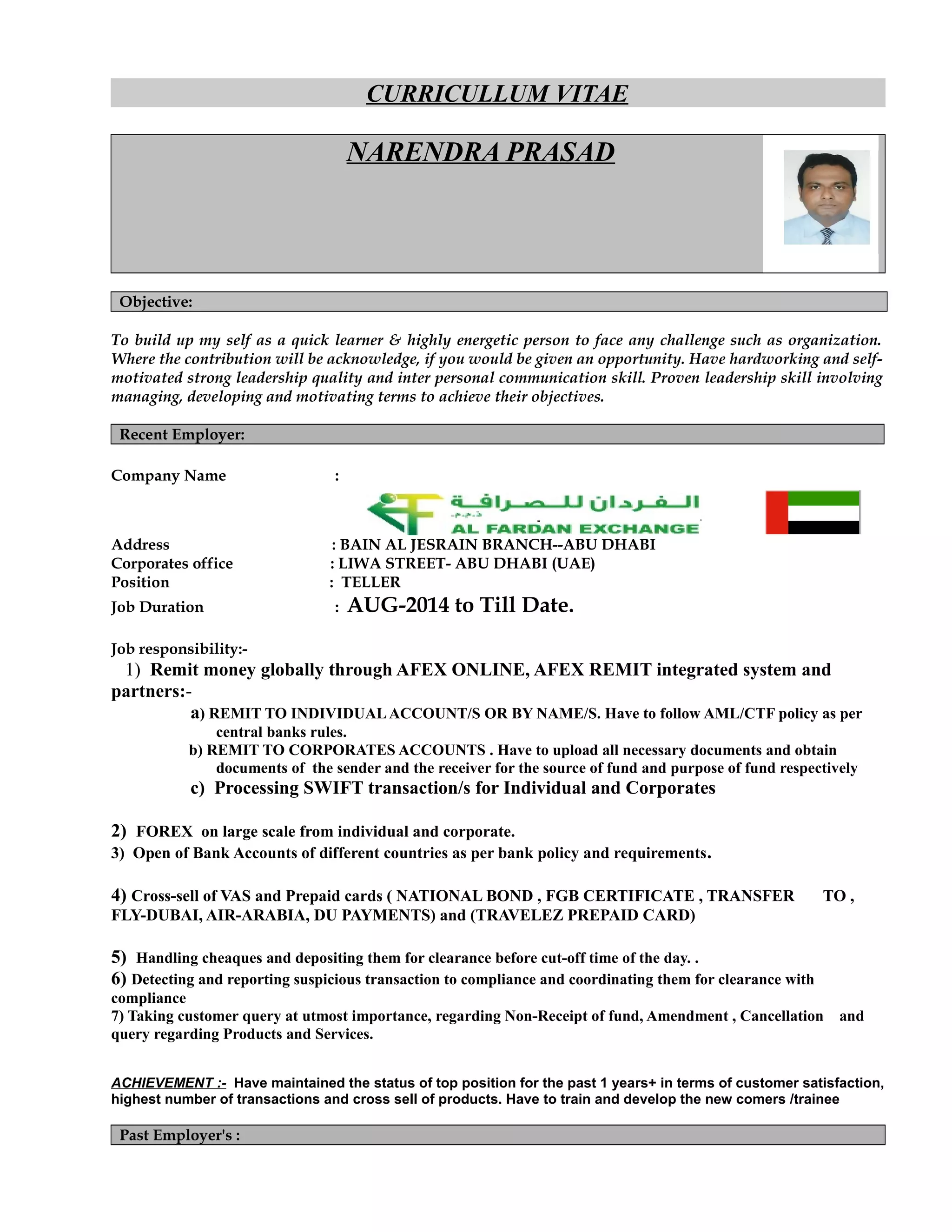 NARENDRA NEW CV--rak | DOC