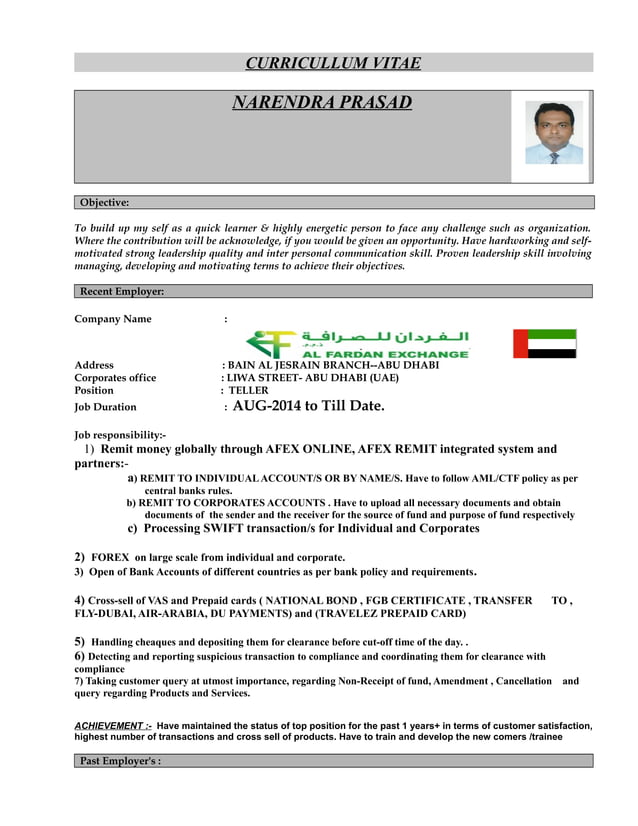 NARENDRA NEW CV--rak | DOC