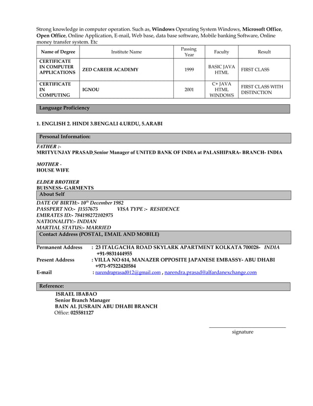 NARENDRA NEW CV--rak | DOC