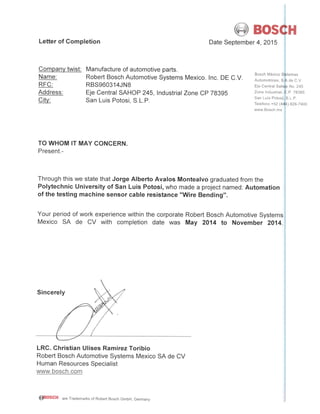 BOSCH LETTER | PDF