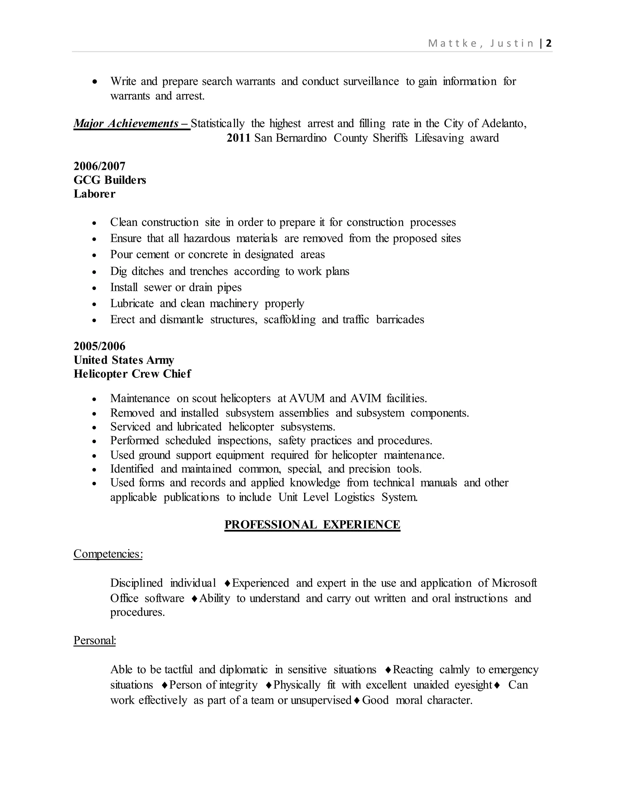 Resume Justin Mattke 020816 | DOCX