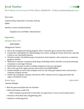 Jerads Resume | DOCX