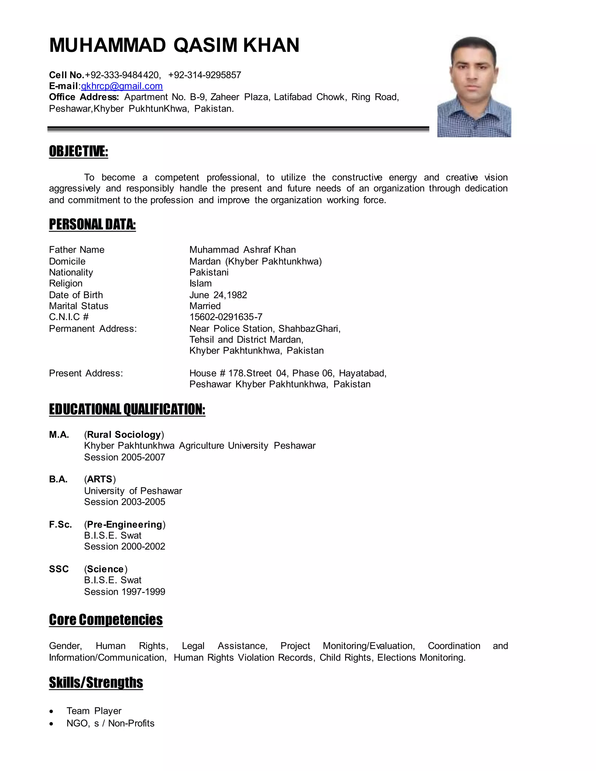 Qasim Khan's Updated Resume | PDF