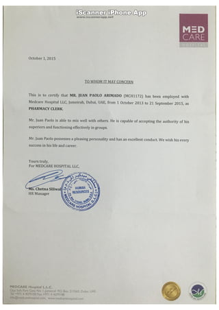 Pao Medcare certificate | PDF