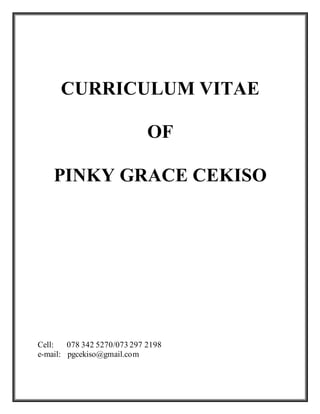 CURRICULUM VITAE OF PINKY CEKISO | PDF