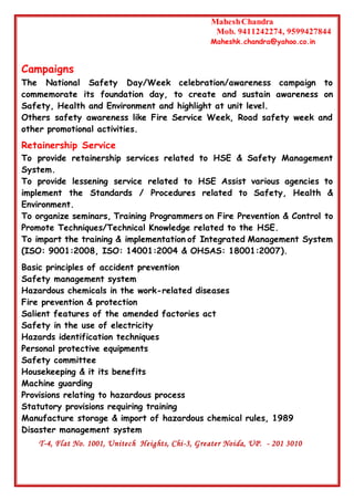 JGM Techno-Safe (Consultancy Services) | DOCX | Business | Business and ...