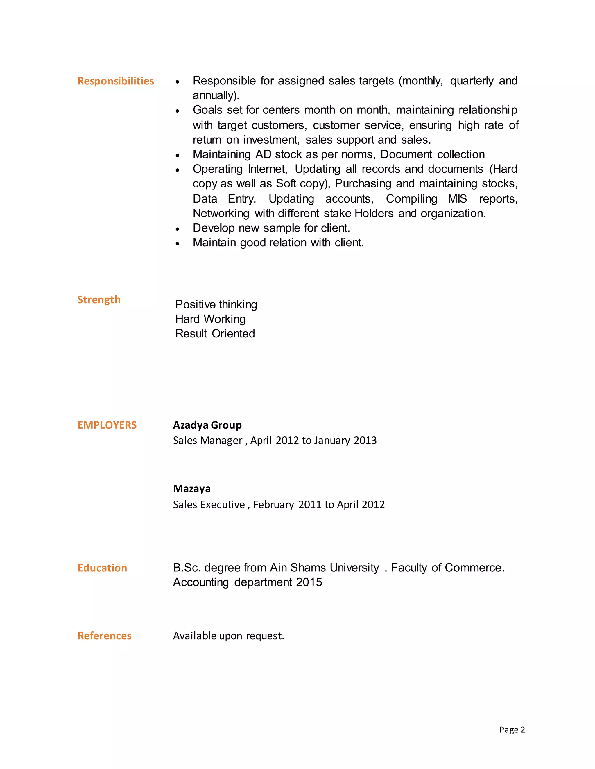 Omnia Ehab cv | DOCX