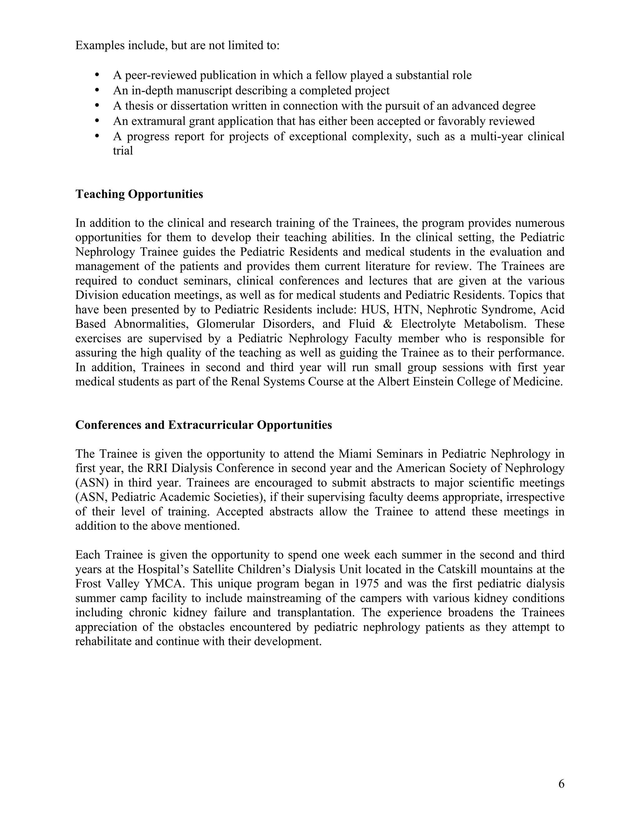 Pediatric Nephrology Program Outline 2015 | PDF