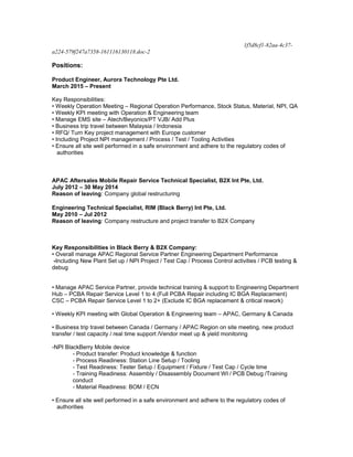 Resume Roy Chan MK | DOC