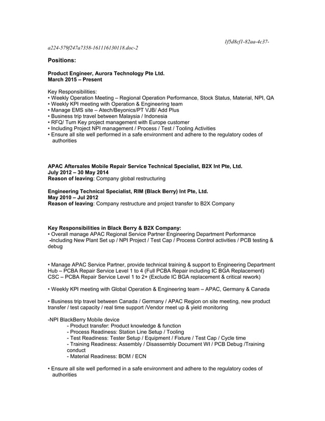 Resume Roy Chan MK | PDF