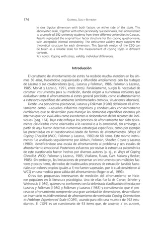 Adaptation and Validation of the Hispanic version of the Coping Style ...