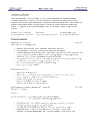 1. Michelle Fonzo Resume | DOCX