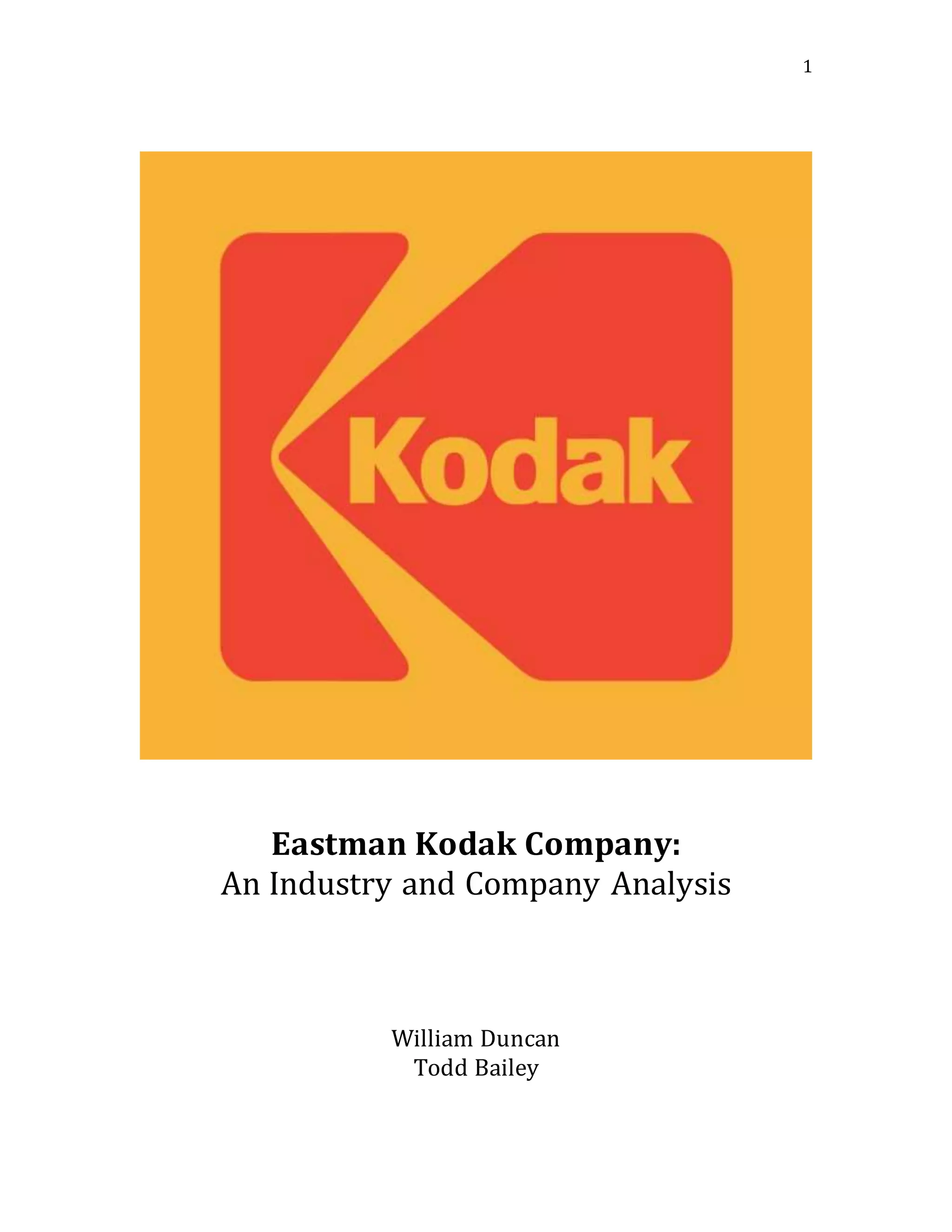 Eastman Kodak Case Analysis | DOCX