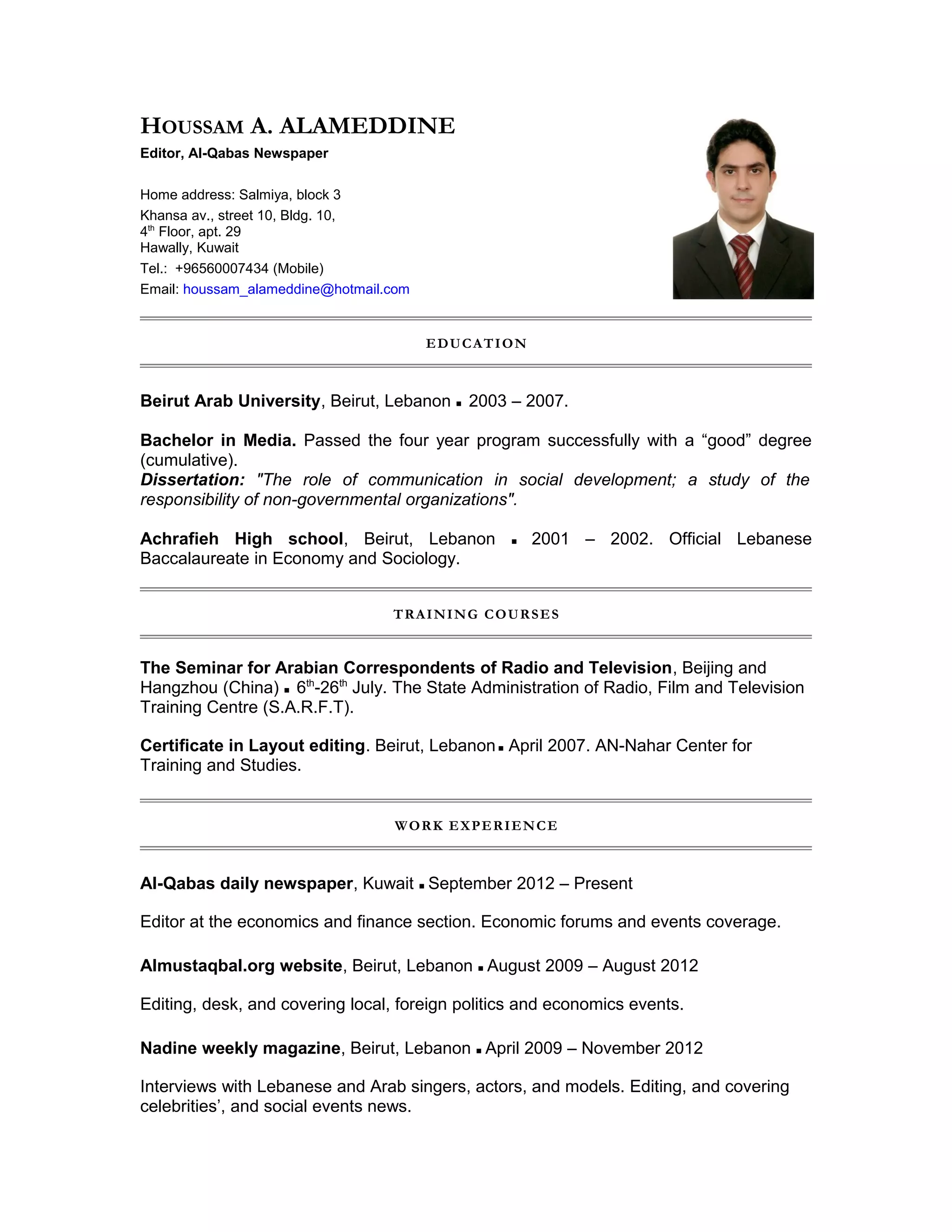 Houssam Alameddine | DOC