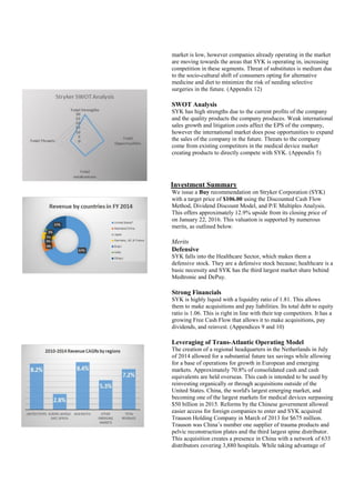 Stryker Final Report | PDF | Business Accounting & Finance | Business