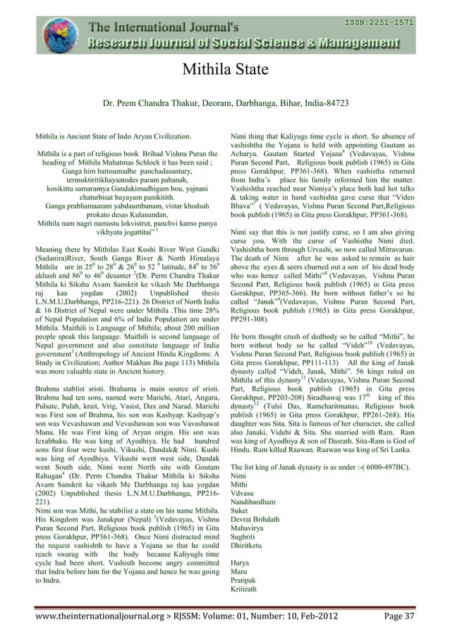 MITHILA STATE | PDF