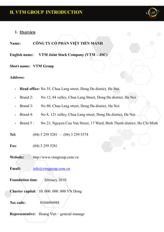 Profile VTM GROUP | PDF | Venture Capital | Business Banking & Finance