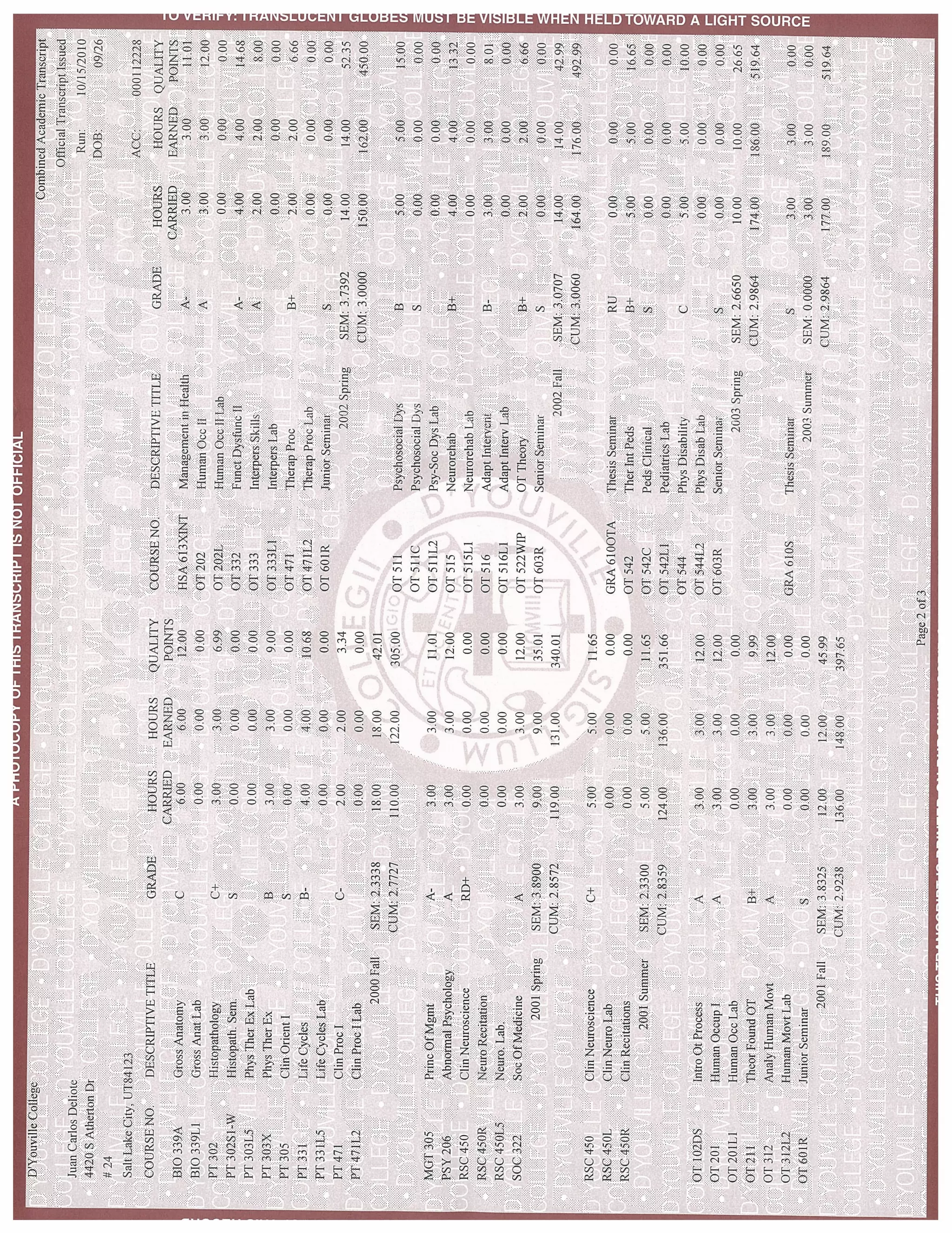 transcript color | PDF